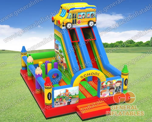 School Bus Playground | Inflatable Funlands | Products | generalinflatables